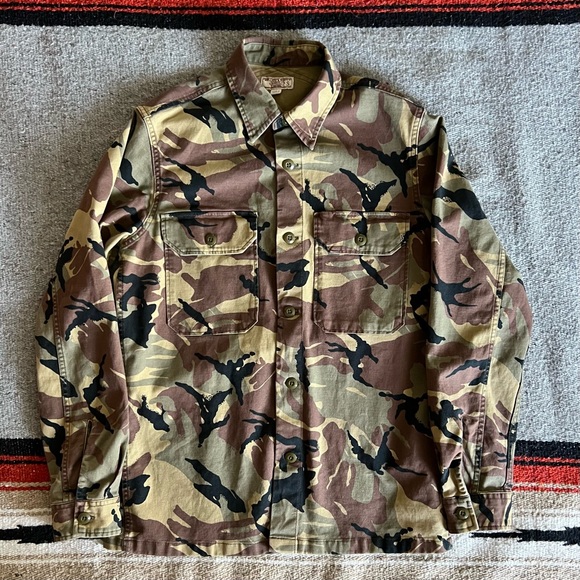 J. Crew | Jackets & Coats | Wallace Barnes Camo Canvas Work Overshirt ...